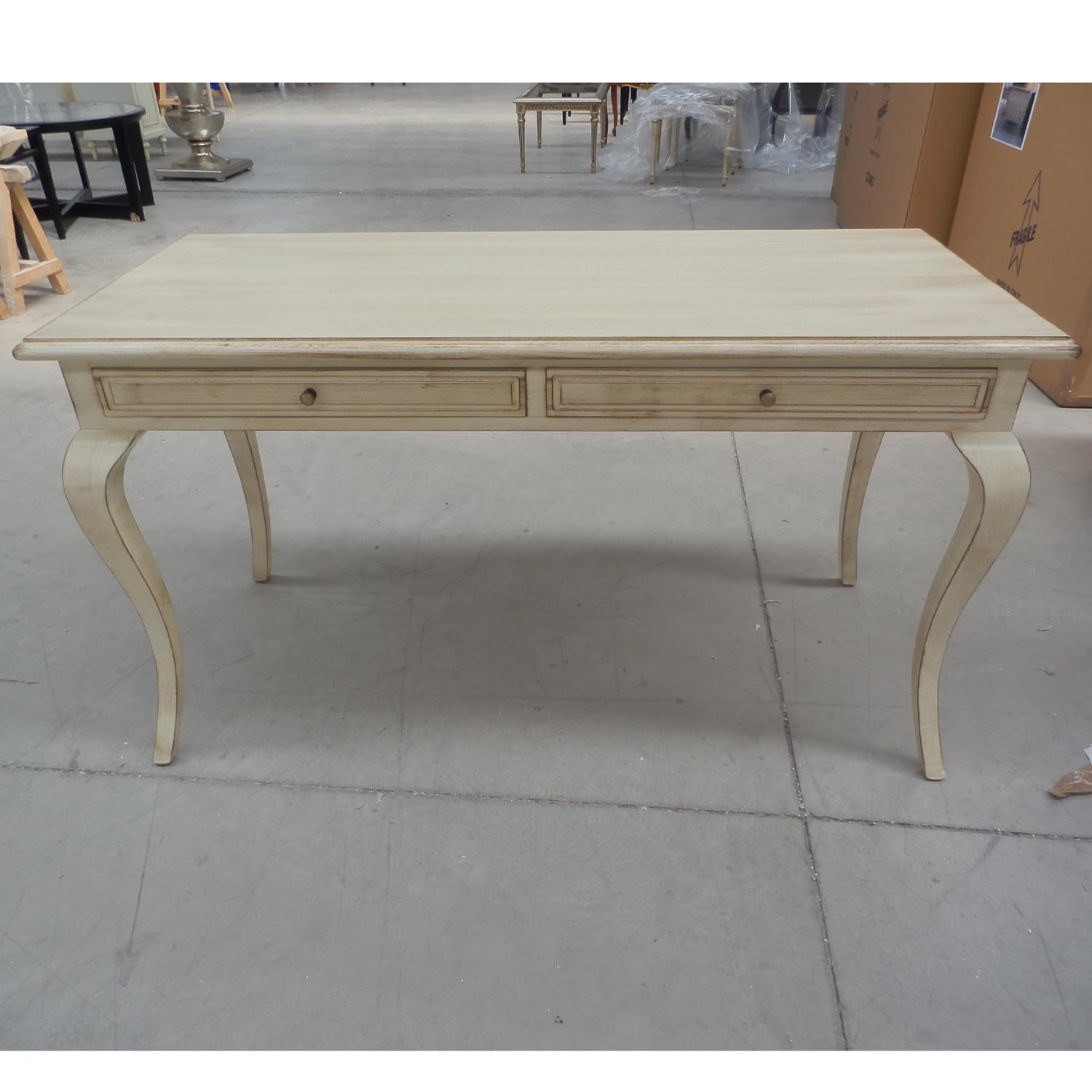 Ref.3-3-408 Desk Old Ivory w/drawers – Artisan Interiors