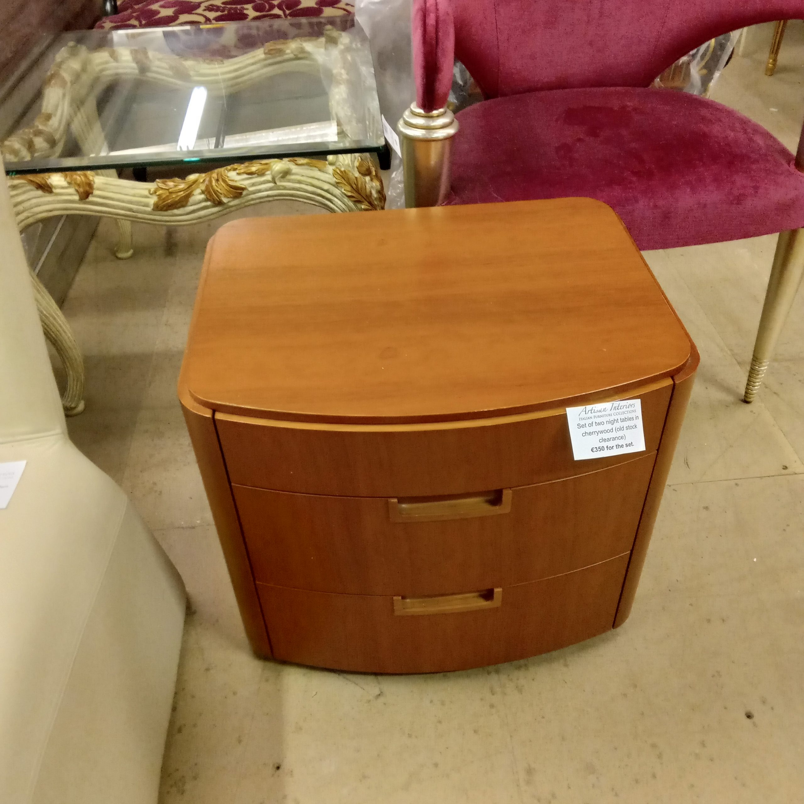 Ref.20 Porada Night tables(2) in cherrywood (set of 2) – Artisan Interiors